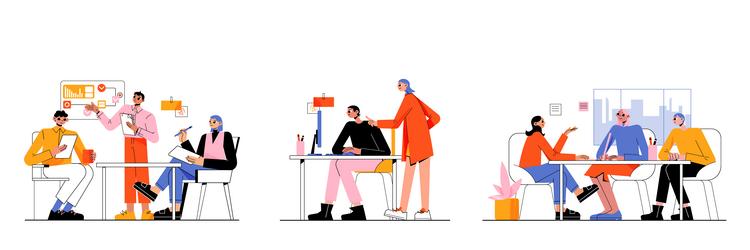 New employee effective communication Royalty Free Vector