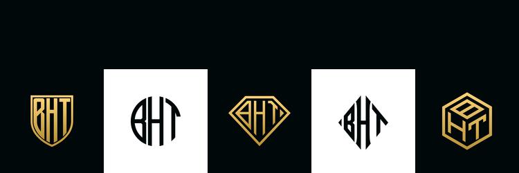 Initial letters fah logo designs bundle Royalty Free Vector