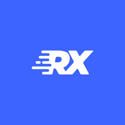 Letter rx fast speed technology modern logo design