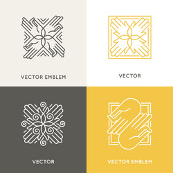 Logo design template in trendy linear style Vector Image