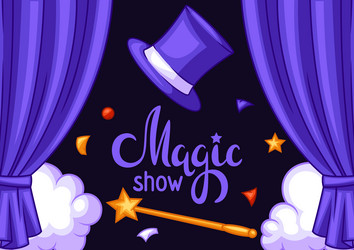 Magician cartoon poster Royalty Free Vector Image