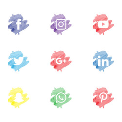 Social Media Icons Black White Facebook Instagram Twitter Vector Images ...
