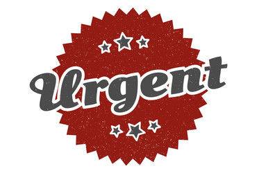 Urgent stamp label round grunge sign Royalty Free Vector