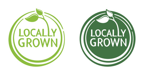 Locally grown stamp - emblem for packaging Vector Image