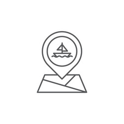 Port location pin icon symbol map isolated Vector Image