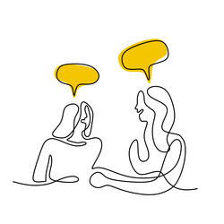 Two People Talking Drawing