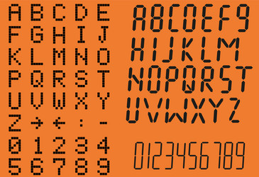 Dotted font alphabet digital letters and numbers Vector Image