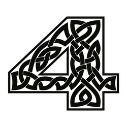 Numeral with celtic ornament Royalty Free Vector Image