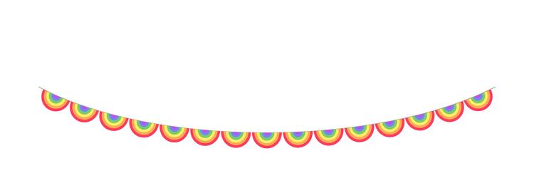 Rainbow scalloped garland bunting divider simple Vector Image