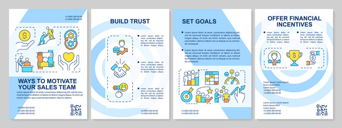 Employee resilience blue brochure template Vector Image