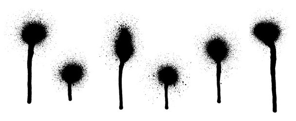 Graffiti spray banner set paint frame Royalty Free Vector