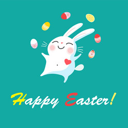 Number thirty and cartoon easter eggs group Vector Image