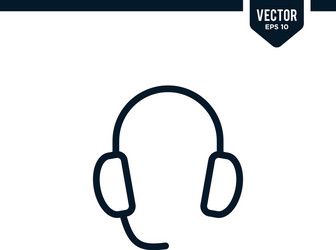 Head phone icon collection line art style Vector Image