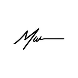 Letter mw signature logo template Royalty Free Vector Image