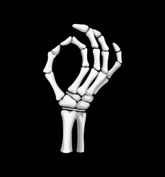Skeleton hand clenches into a bony fist gesture Vector Image