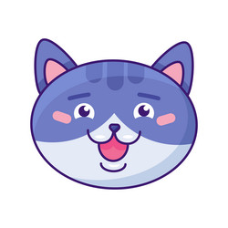 Bunny smiling with teeth funny cute emoji Vector Image