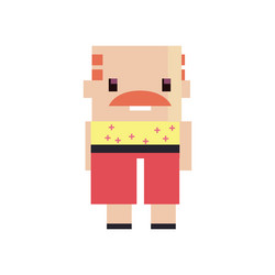 Standing flat 8-bit man Royalty Free Vector Image