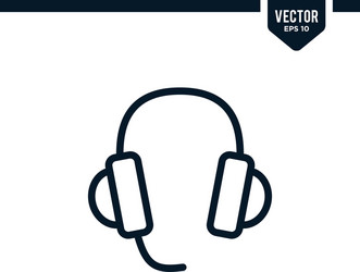 Head phone icon collection line art style Vector Image