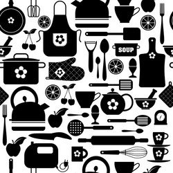 Cookware kitchen set Royalty Free Vector Image