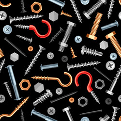 Seamless pattern with bolts nuts nails Royalty Free Vector