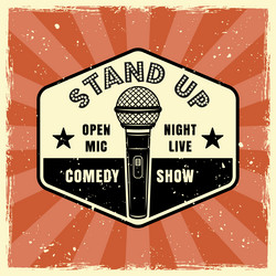 Stand up comedy show emblem badge label logo Vector Image