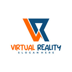 Vr logo design template creative vr logo Vector Image