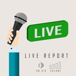 A live report from the microphone in the air Vector Image