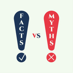 Myths vs facts red and blue infographic icon Vector Image