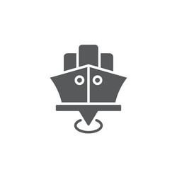 Port location pin icon symbol map isolated Vector Image