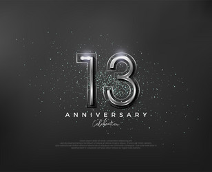 Elegant 13th anniversary number premium Royalty Free Vector