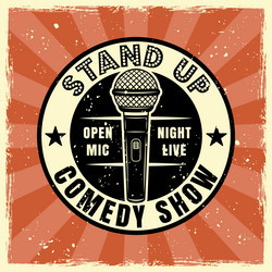 Stand up comedy show emblem badge label logo Vector Image