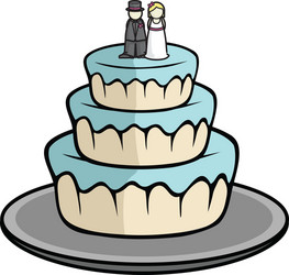 Cartoon wedding cake Royalty Free Vector Image