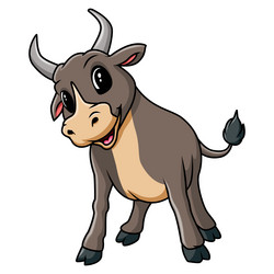 Cartoon cute bull a happy Royalty Free Vector Image