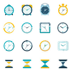 Watches and clock icons set Royalty Free Vector Image