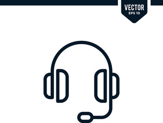 Head phone icon collection line art style Vector Image