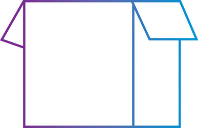 Line square box package open design Royalty Free Vector