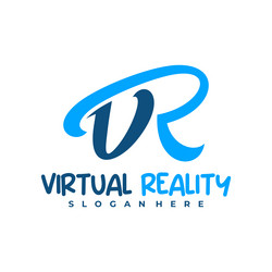 Vr logo design template creative vr logo Vector Image