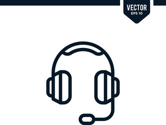 Head phone icon collection line art style Vector Image
