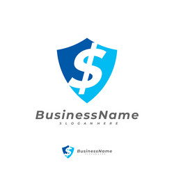 Money shield logo template creative Royalty Free Vector
