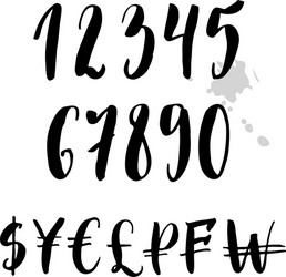 Money and numbers set Royalty Free Vector Image