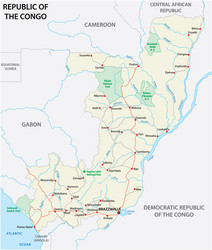 Map of democratic republic the congo Royalty Free Vector