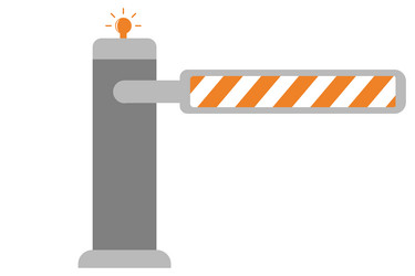 Road barrier stop symbol under construction sign Vector Image