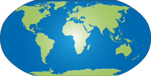 World map in robinson projection with meridians Vector Image