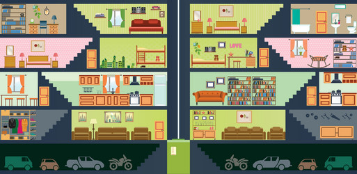 Cartoon family house Royalty Free Vector Image