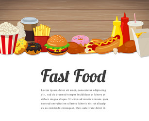 Fast food card design background Royalty Free Vector Image