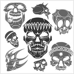 Skull Front Facing Vector Images (over 2,900)