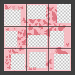 Instagram seamless posts templates Royalty Free Vector Image