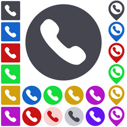 Phone flat icon sign symbol logo label set Vector Image