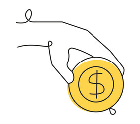 Hands giving coins money Royalty Free Vector Image