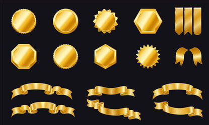 Golden award badges Royalty Free Vector Image - VectorStock
